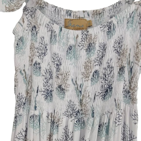 Skemo | Dresses | Skemo Print Beads Embroidery Ruffle Maxi Dress | Poshmark